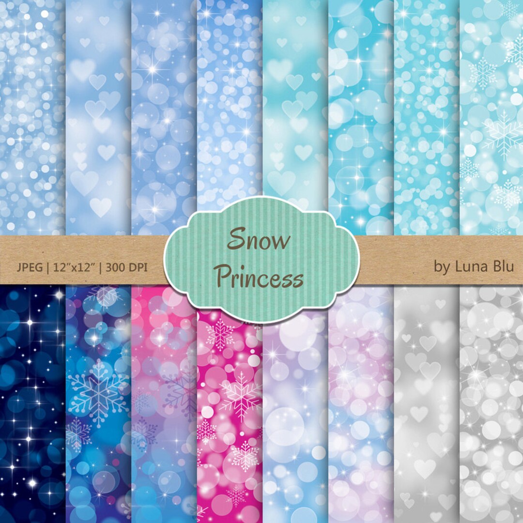 Snow Princess Digital Paper Pack: "bokeh Digital Paper" Winter ...