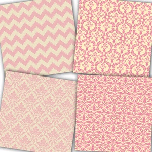 Digital Paper Pack: "vintage Pink" Patterns, Pastel Digital Paper ...