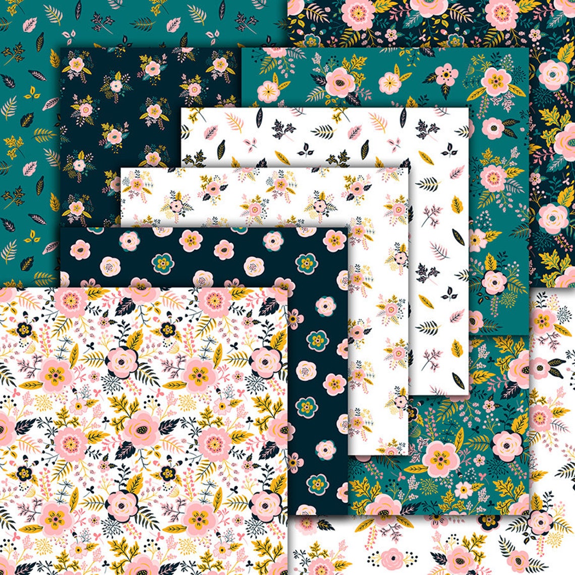 Floral Digital Paper Seamless Floral Digital Paper - Etsy