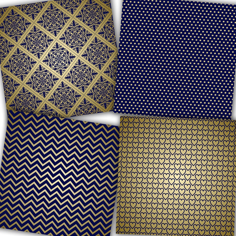 Navy and Gold Digital Paper: navy and Gold - Etsy