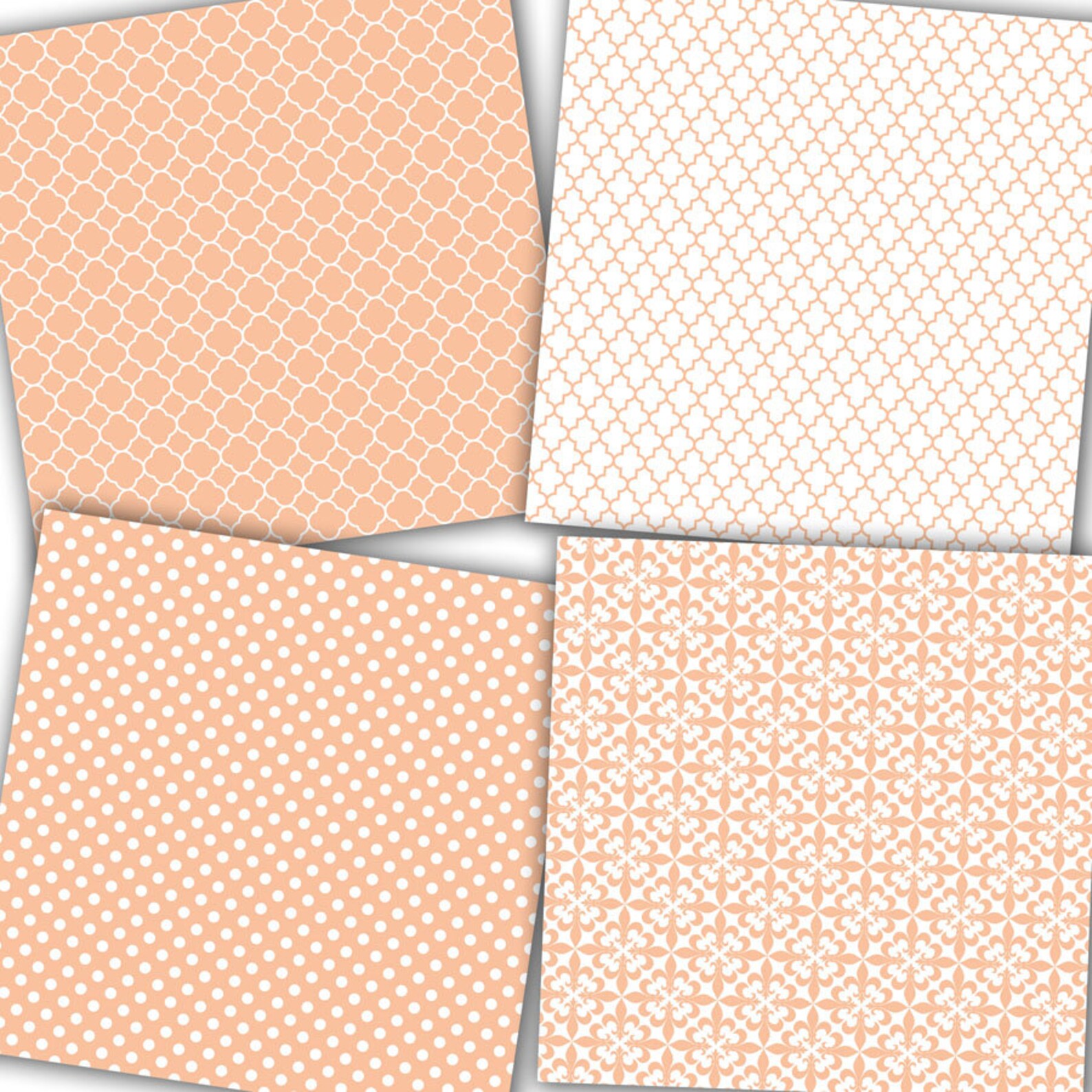 Peach Digital Paper: peach Patterns Pastel Peach | Etsy