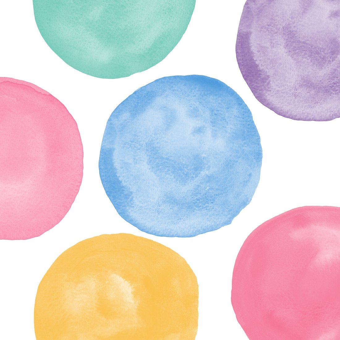 Watercolor Circles Clipart Handpainted Watercolor Circles | Etsy