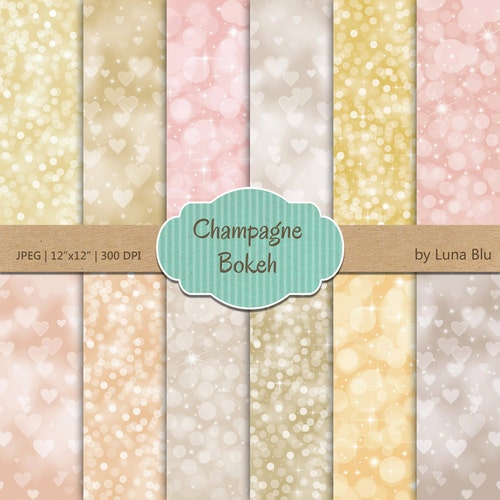 Bokeh Digital Paper Pack: Champagne Bokeh - Etsy