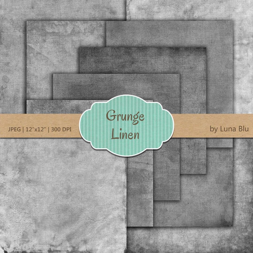 Grunge Digital Paper Pack: "grunge Linen Textures" Gray Grunge ...