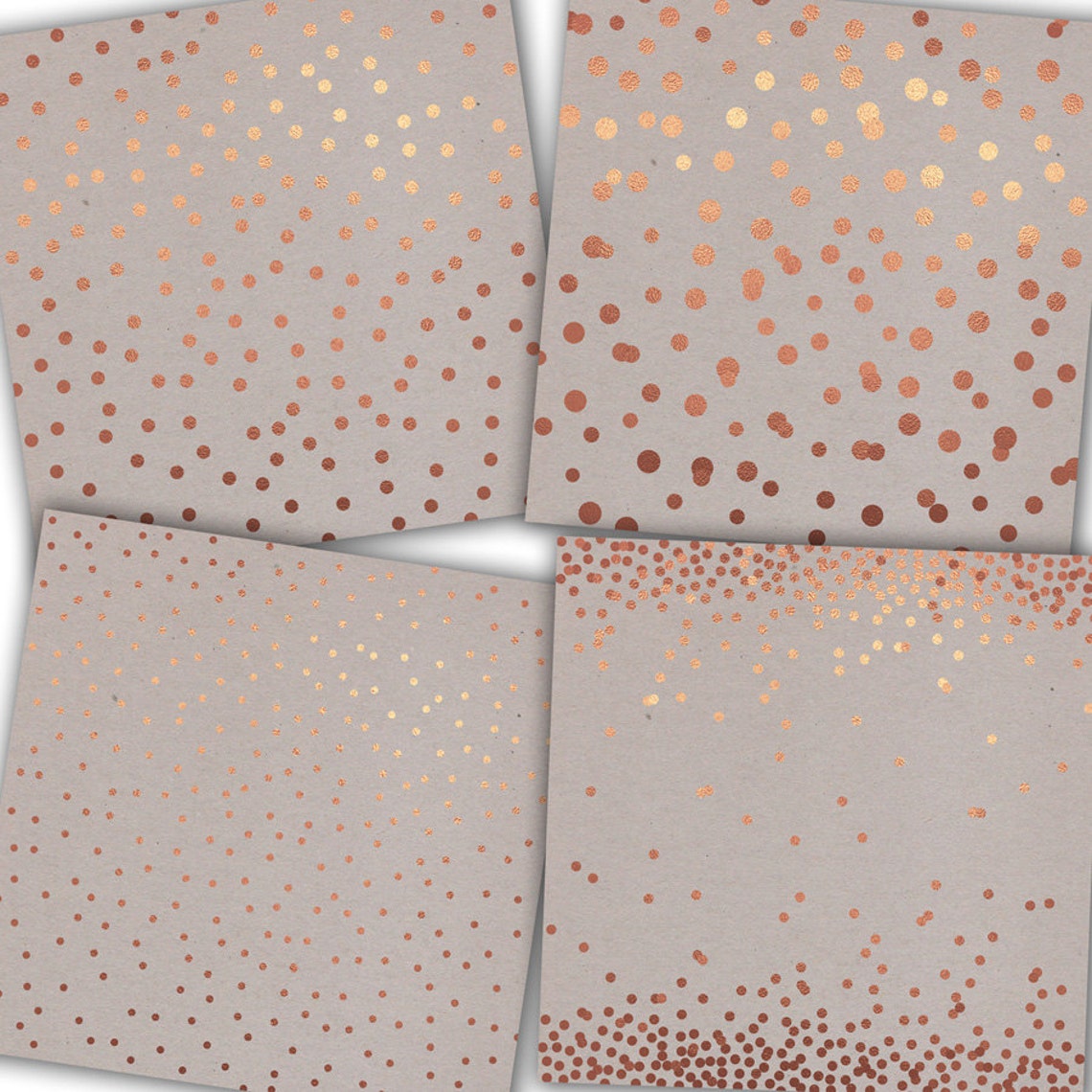 Confetti Digital Paper: kraft and Rose Gold | Etsy
