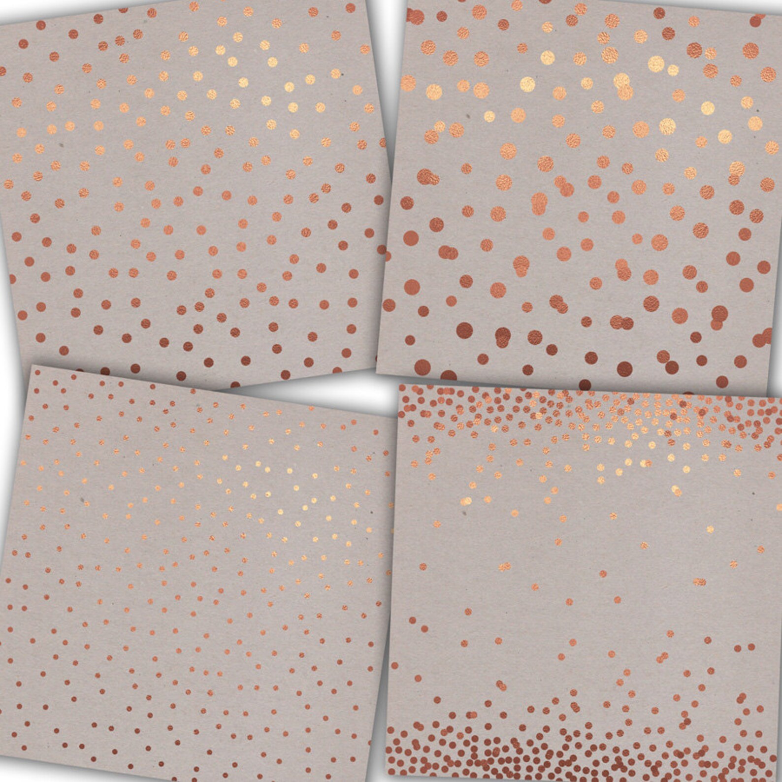 Confetti Digital Paper: kraft and Rose Gold | Etsy