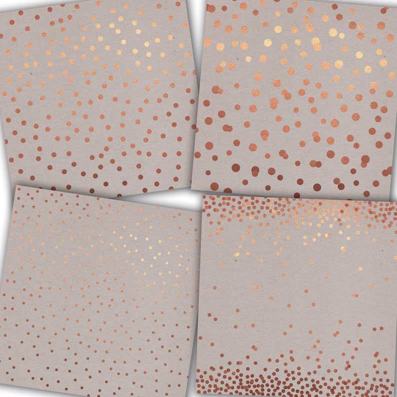 Confetti Digital Paper: kraft and Rose Gold | Etsy