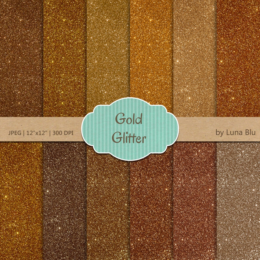 Gold Glitter Digital Paper Pack: "glitter Paper" Gold Glitter Textures ...