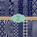 Navy and Silver Digital Paper: "silver Foil Patterns" Navy Digital ...