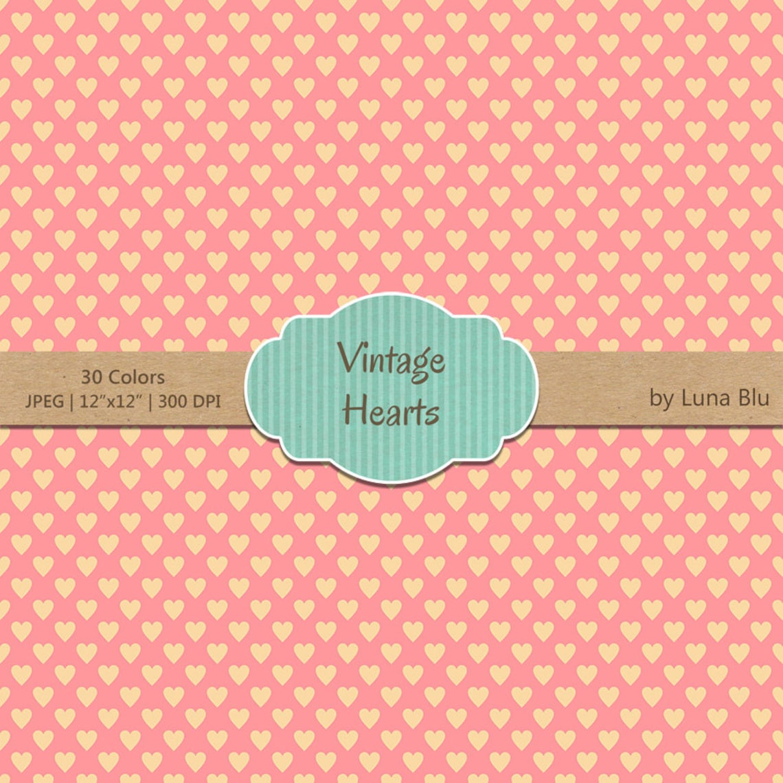 Hearts Digital Paper Pack: vintage Hearts Digital - Etsy