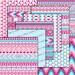 Tribal Digital Paper: "tribal Patterns" Turquoise and Pink With ...
