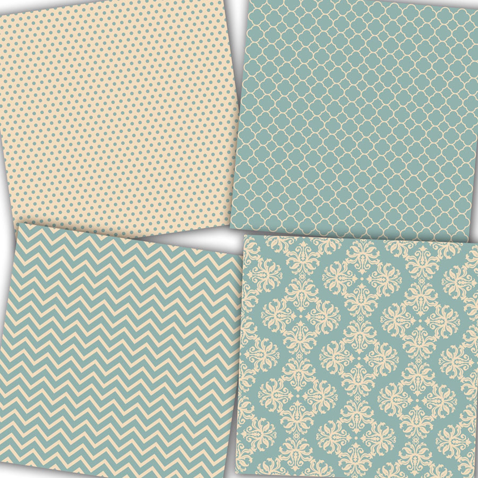 Vintage Blue Digital Paper: vintage Blue Patterns | Etsy