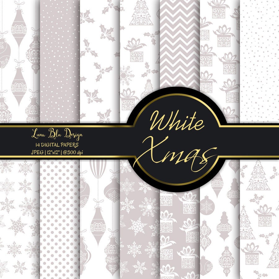 White Christmas Digital Paper White Christmas Backgrounds - Etsy