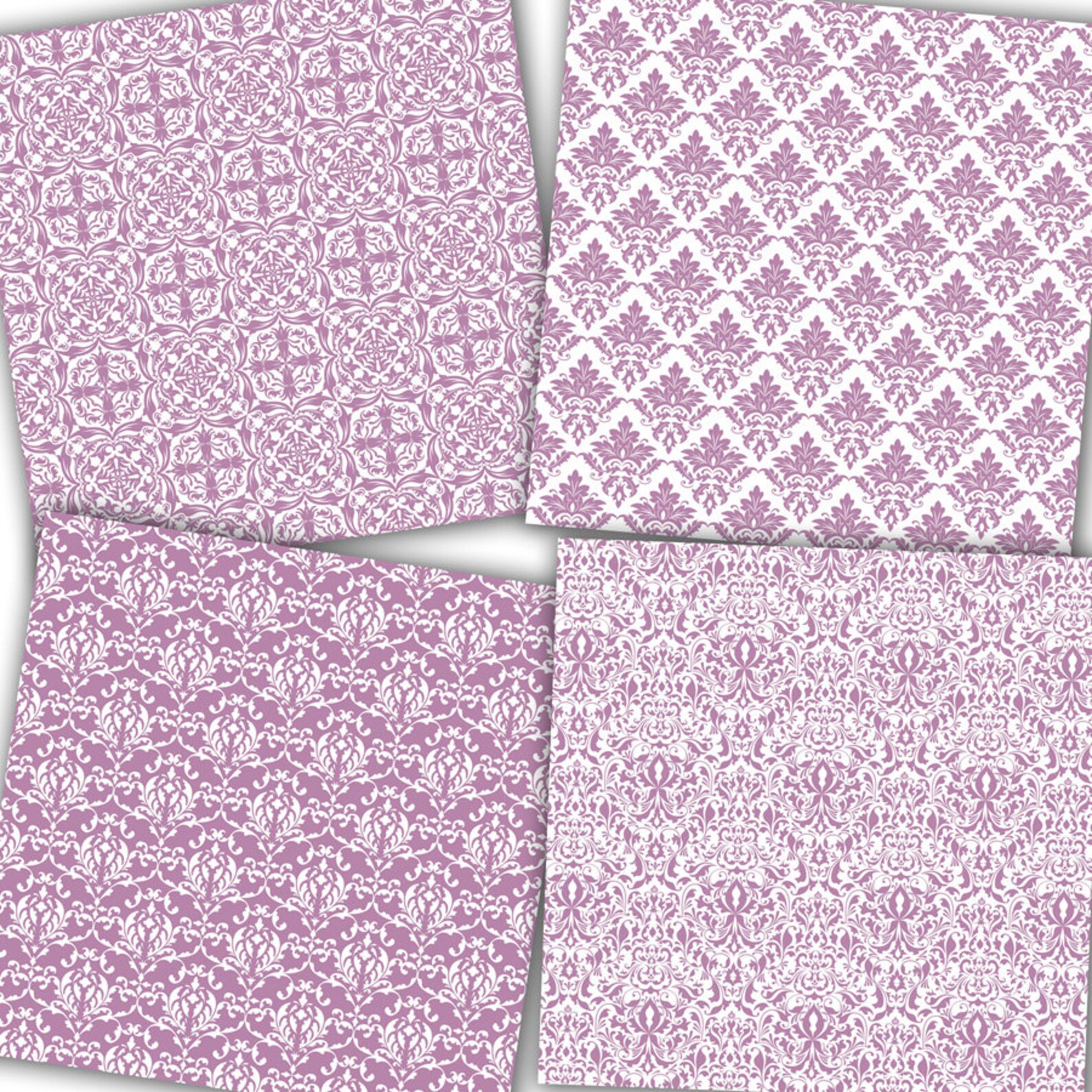Mauve Digital Paper: mauve Damask Lilac - Etsy
