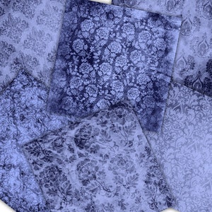 Distressed Damasks, Blue Grunge Digital Papers, Distressed Digital ...
