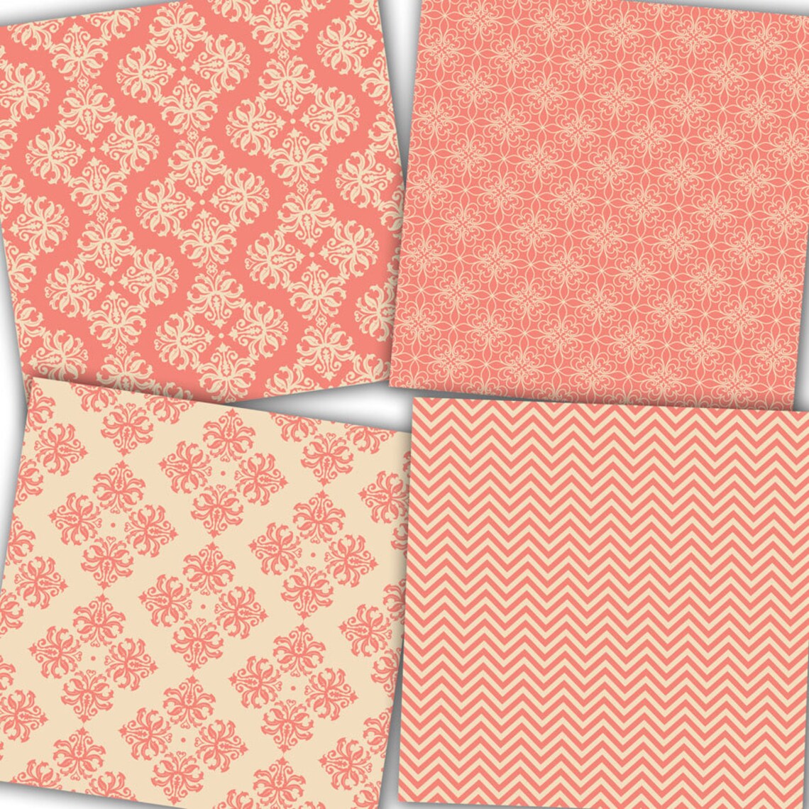 Coral and Sand Digital Paper: coral and Sand Patterns | Etsy