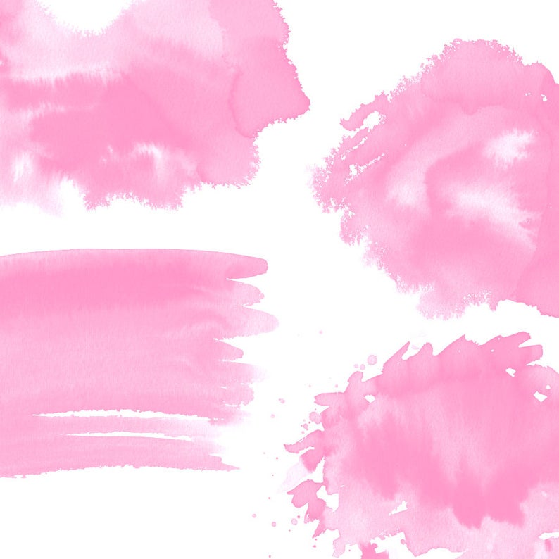Pink Watercolor Splash Clipart Watercolor Splotches - Etsy Australia