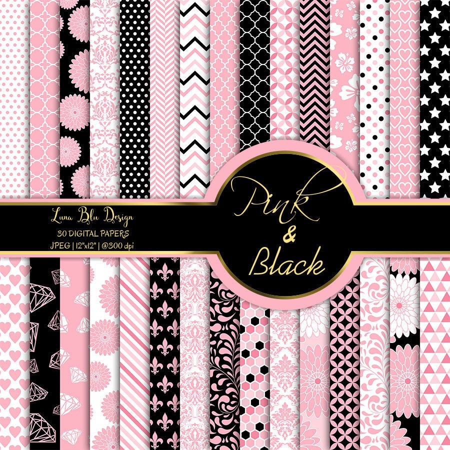 Scrapbook Paper Pink And Black