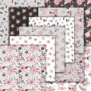 Spring Digital Paper , Floral Digital Paper, Flower Digital Paper Pack ...