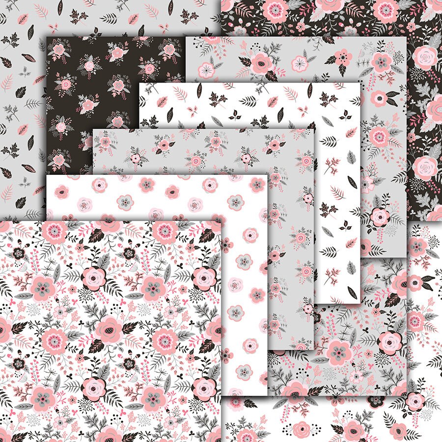 Spring Digital Paper Floral Digital Paper Flower Digital - Etsy