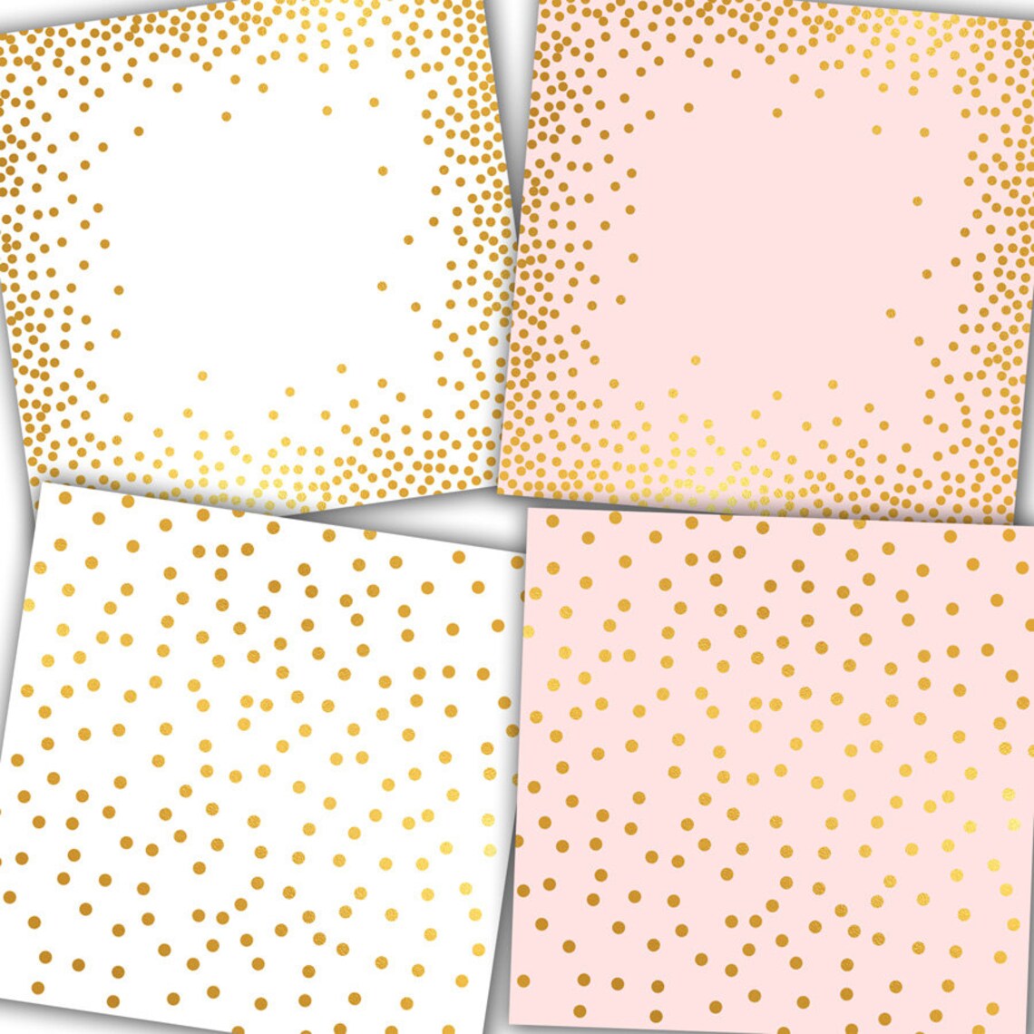 Gold Confetti Digital Paper: blush White and Gold - Etsy