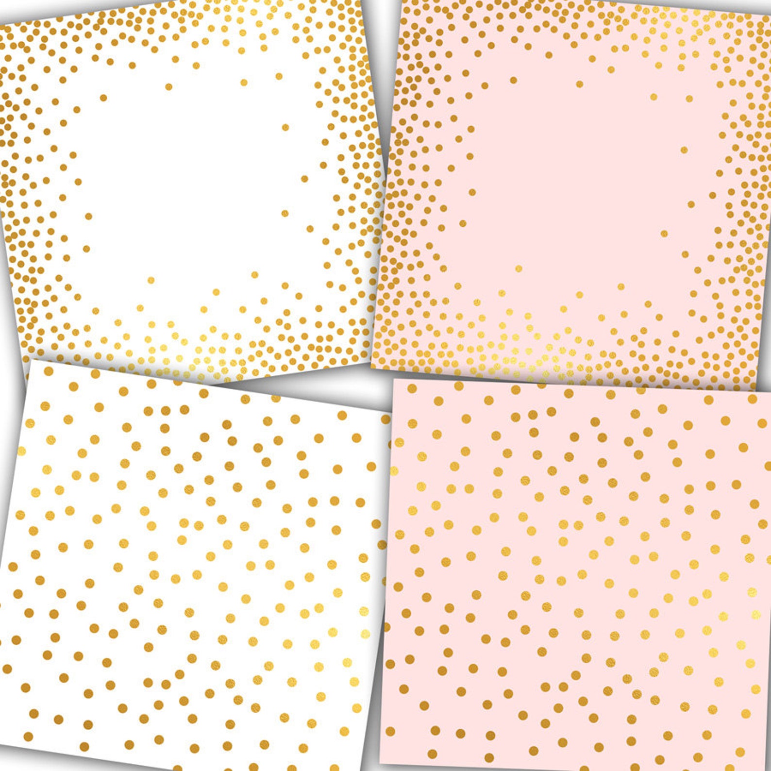Gold Confetti Digital Paper: blush White and Gold - Etsy