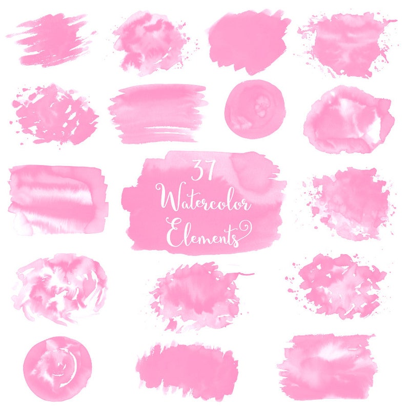 Pink Watercolor Splash Clipart Watercolor Splotches - Etsy Ireland