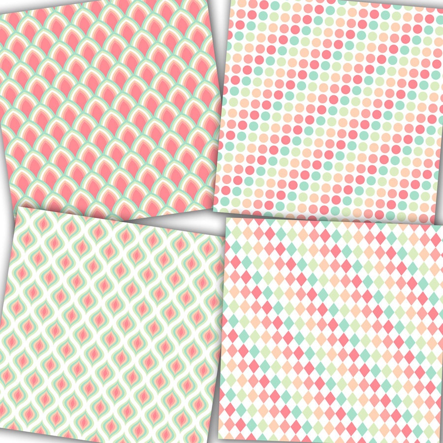 Geometric Digital Paper: pastel Geometric Pastel - Etsy