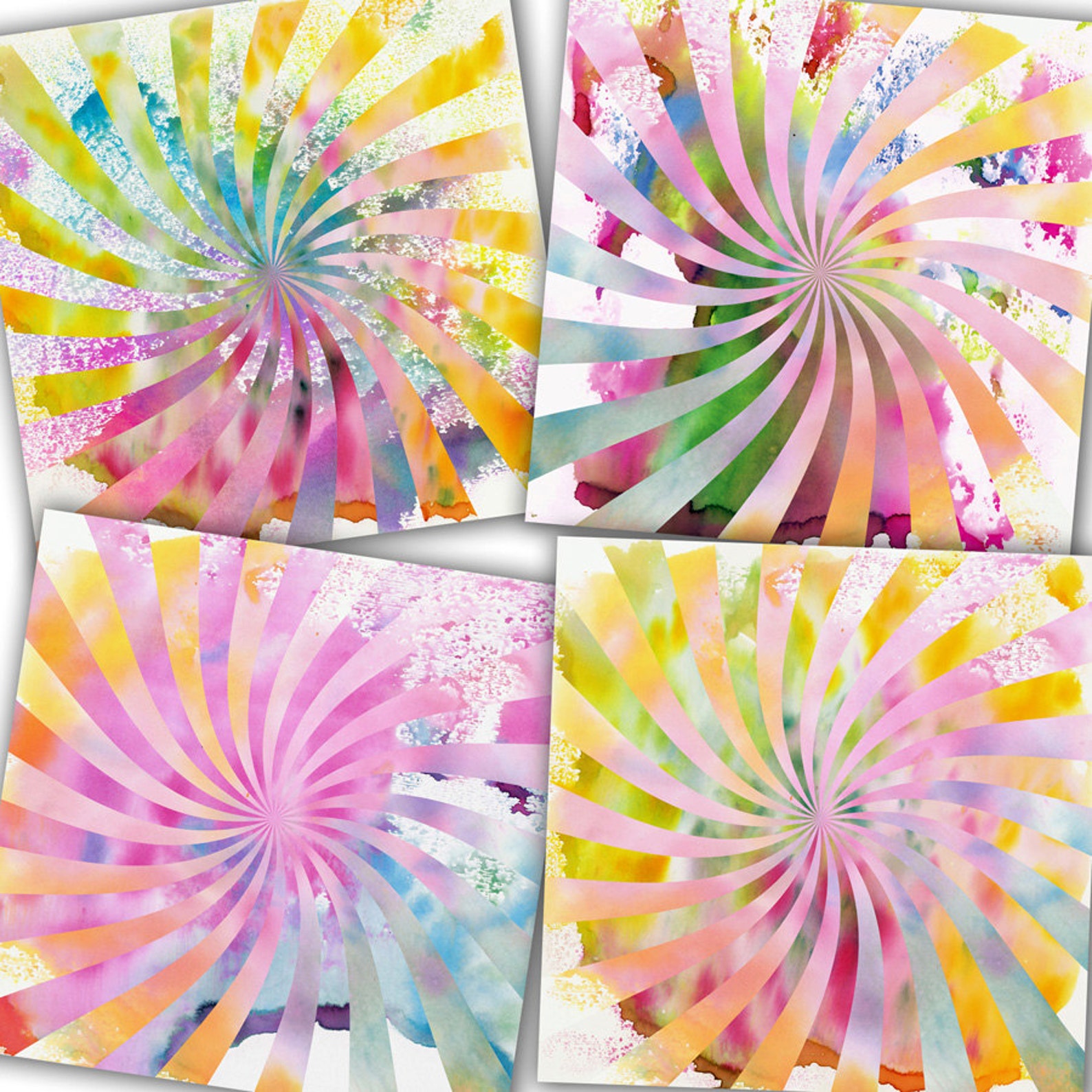 Starburst Digital Paper: watercolor Starburst | Etsy