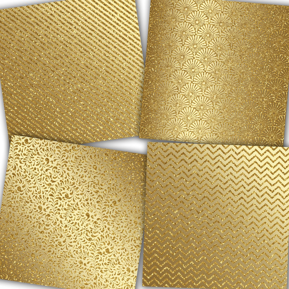 Gold Glitter Digital Paper: gold Glitter Patterns - Etsy
