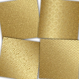 Gold Glitter Digital Paper: "gold Glitter Patterns" Glitter Digital ...
