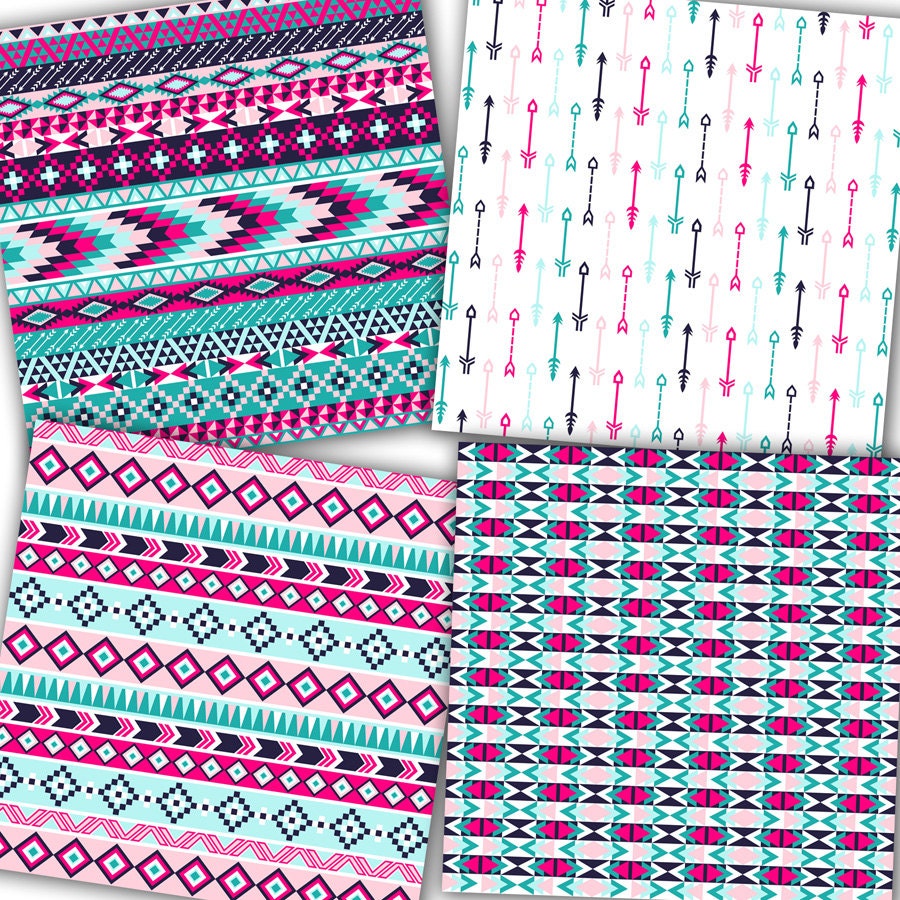 Tribal Digital Paper: Tribal Patterns Include | Etsy Canada