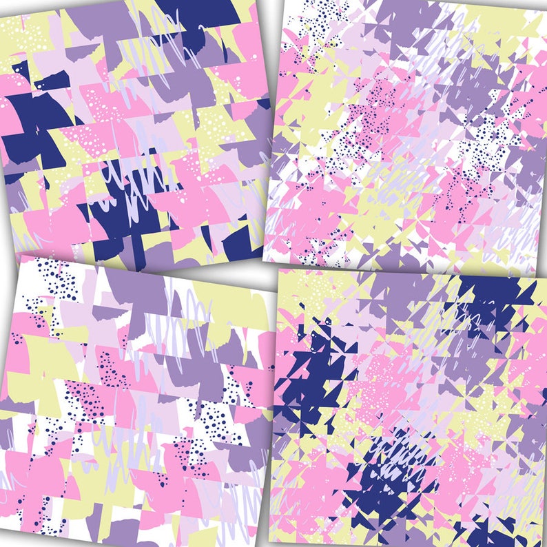 Stylish Digital Paper Modern Abstract Geometric Seamless | Etsy