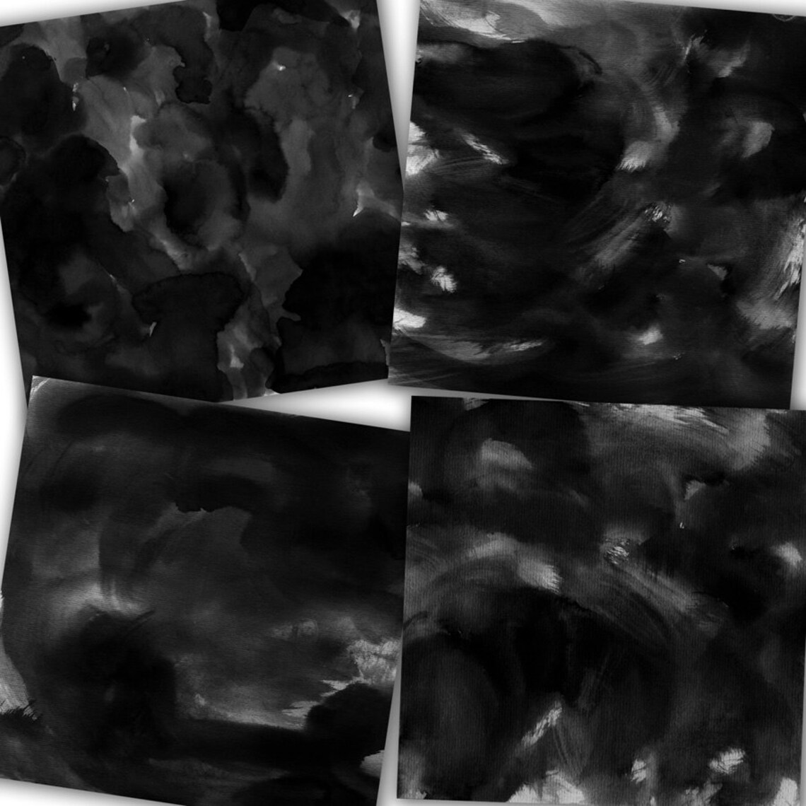 Watercolor Digital Paper: black Watercolor Black - Etsy