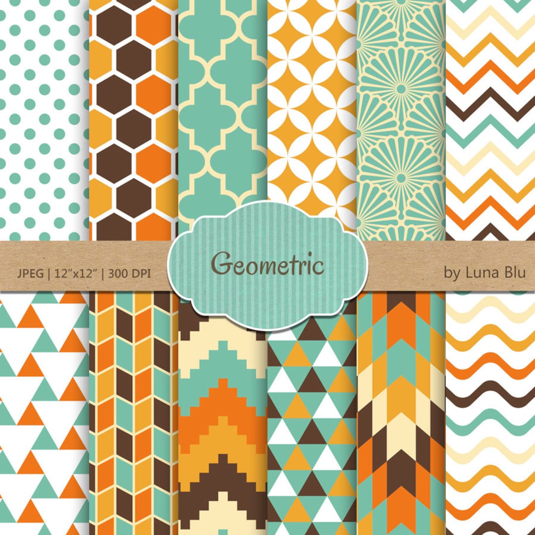 Geometric Digital Paper: "geometric" Scrapbook Paper, Geometric Design ...