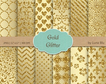 Gold Heart Digital Paper: gold Hearts Valentines - Etsy