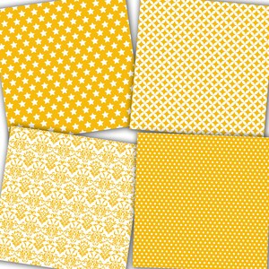 Mustard Digital Paper: "mustard Patterns" Yellow Digital Paper for ...