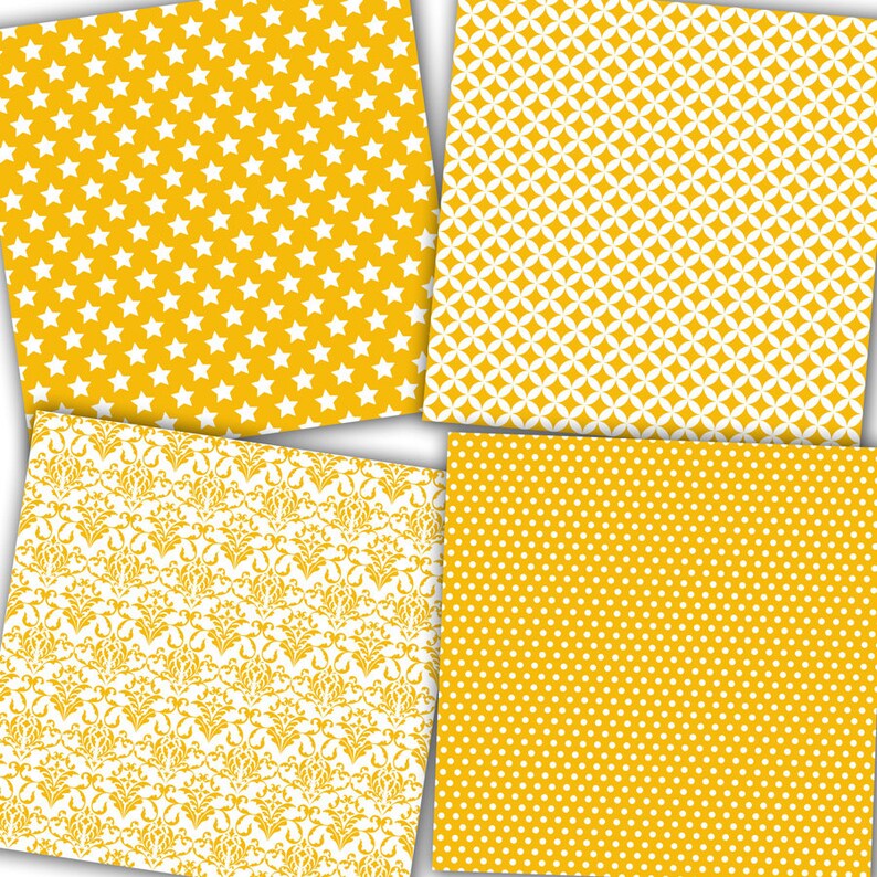 Mustard Digital Paper: Mustard Patterns yellow | Etsy