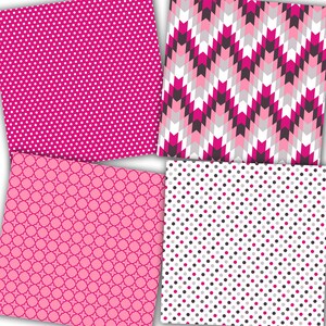 Pink and Gray Digital Paper: "pink and Gray Geometric" Digital Paper ...