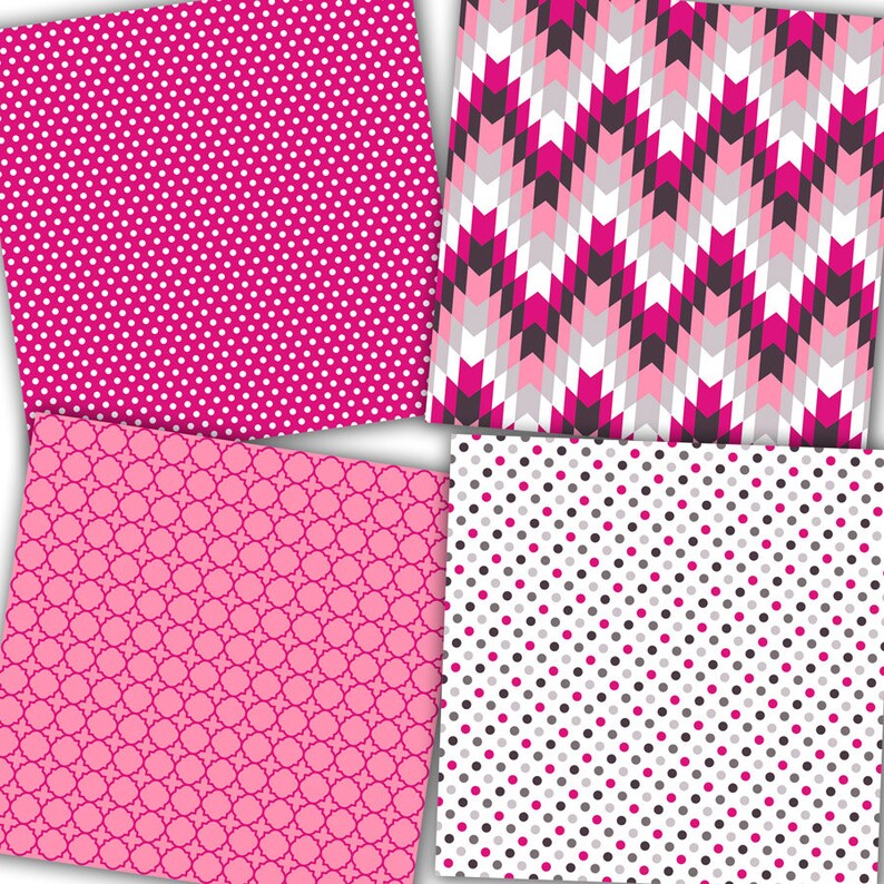 Pink and Gray Digital Paper: pink and Gray - Etsy