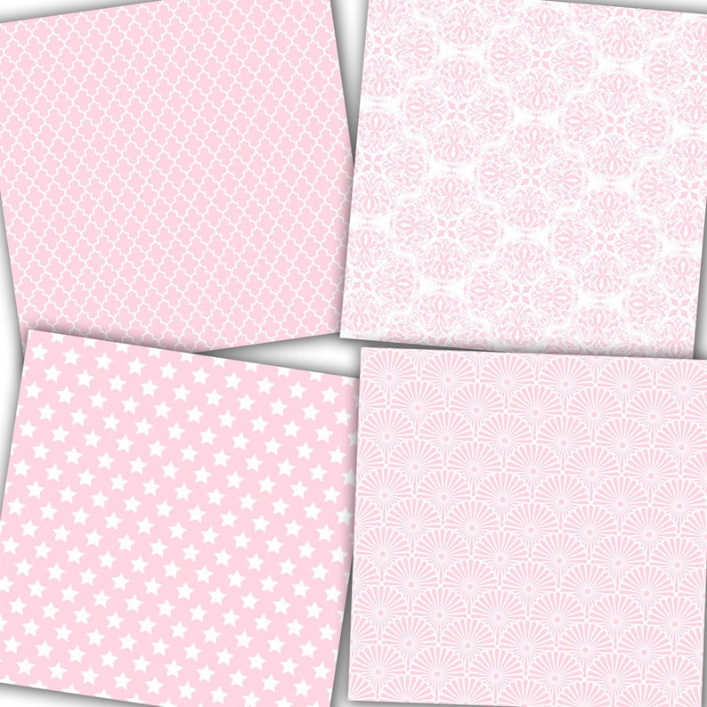 Baby Pink Digital Paper: Baby Pink Patterns soft | Etsy