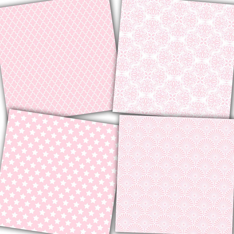 Baby Pink Digital Paper: Baby Pink Patterns soft | Etsy