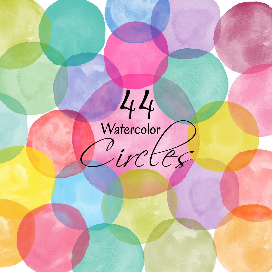 Watercolor Circles Clipart, Handpainted Watercolor Circles Clip Art ...