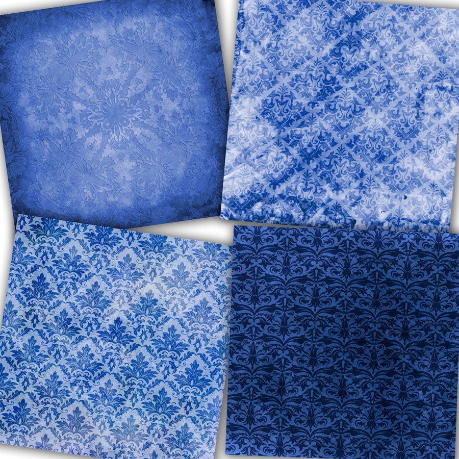 Blue Digital Paper: blue Grunge Textures With - Etsy