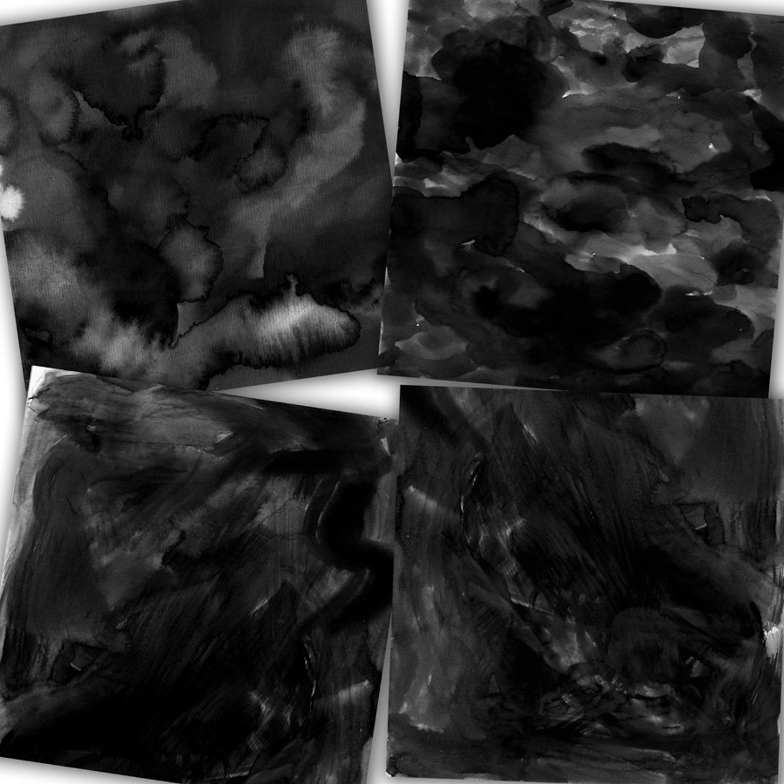 Watercolor Digital Paper: black Watercolor Black - Etsy