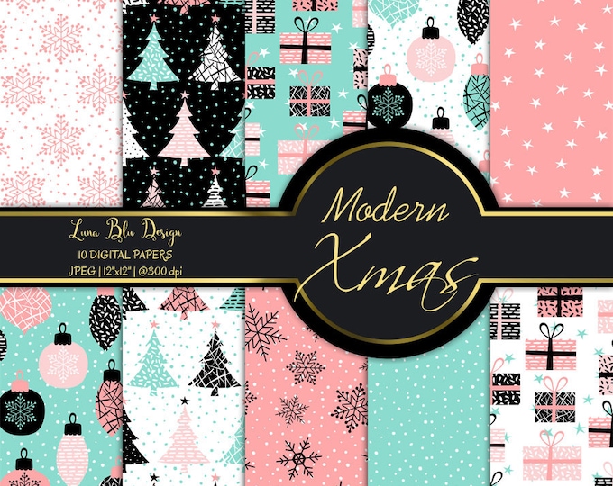 Commercial use Digital Papers Textures & Clip Art by Lunabludesign