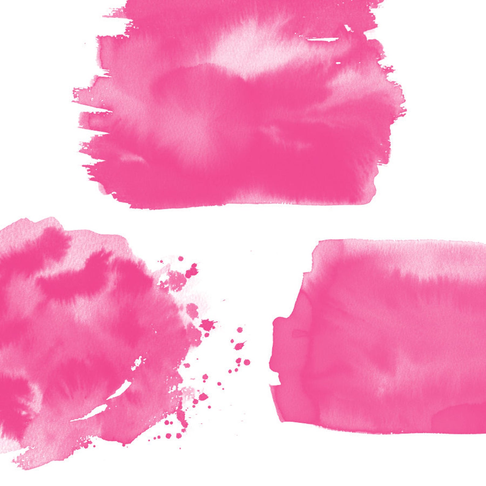 Watercolor Splash Clipart Pink Watercolor Brush Strokes Pink | Etsy