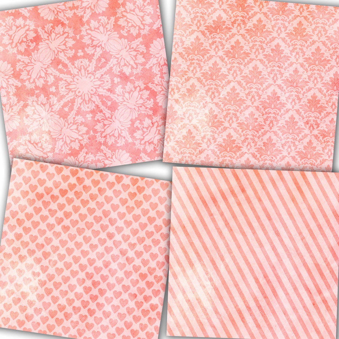 Textured Digital Paper: coral Textures Coral - Etsy