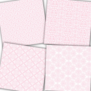 Baby Pink Digital Paper: "baby Pink Damask " Soft Pink, Pale Pink ...