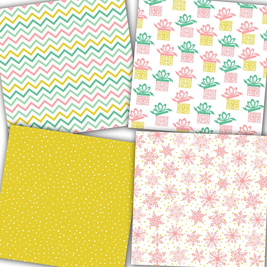 Digital scrapbooking paper christmas digital papers holiday | Etsy